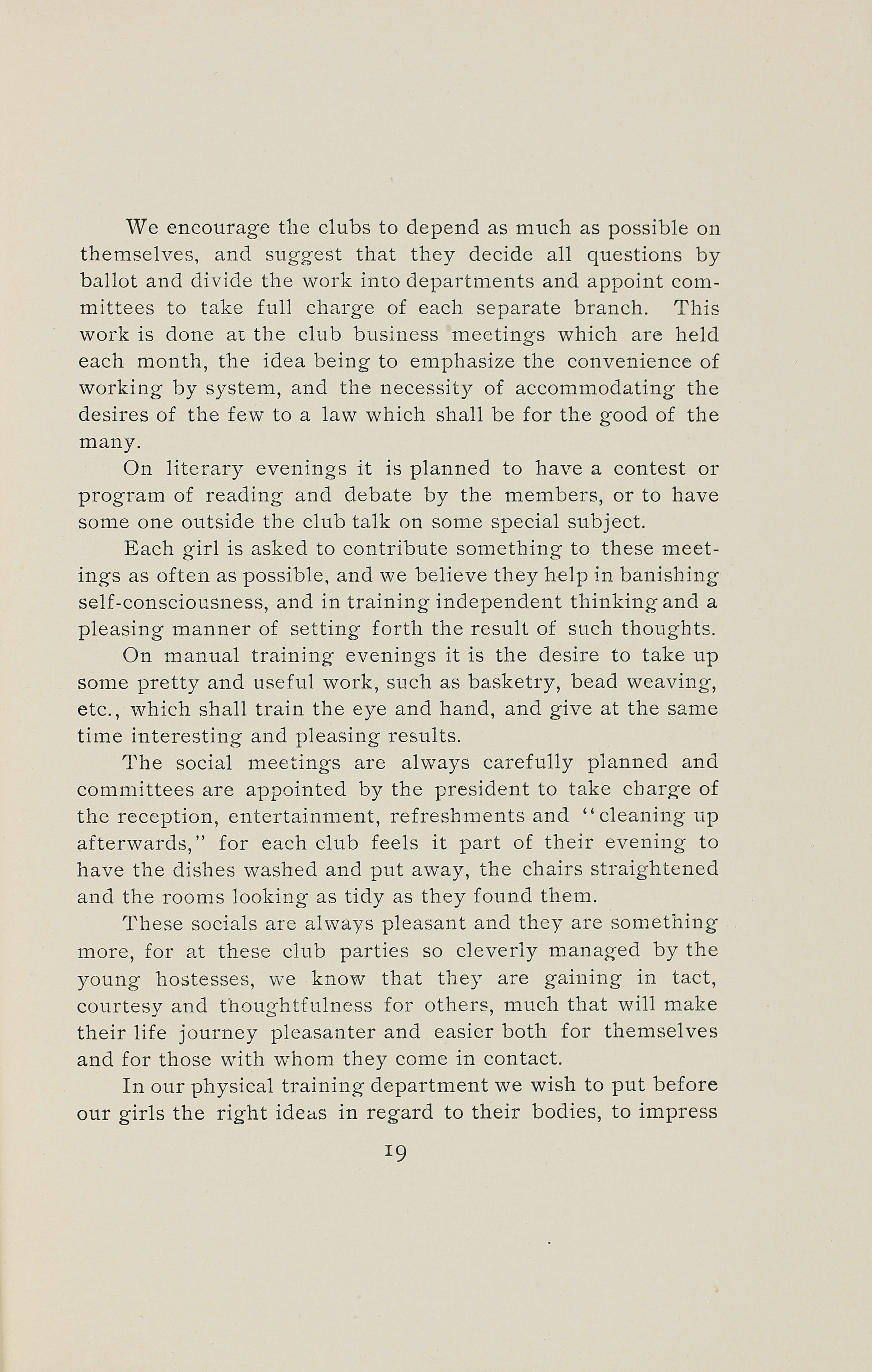 Year book of the Young Women's Industrial Club of Saratoga Springs, N.Y.