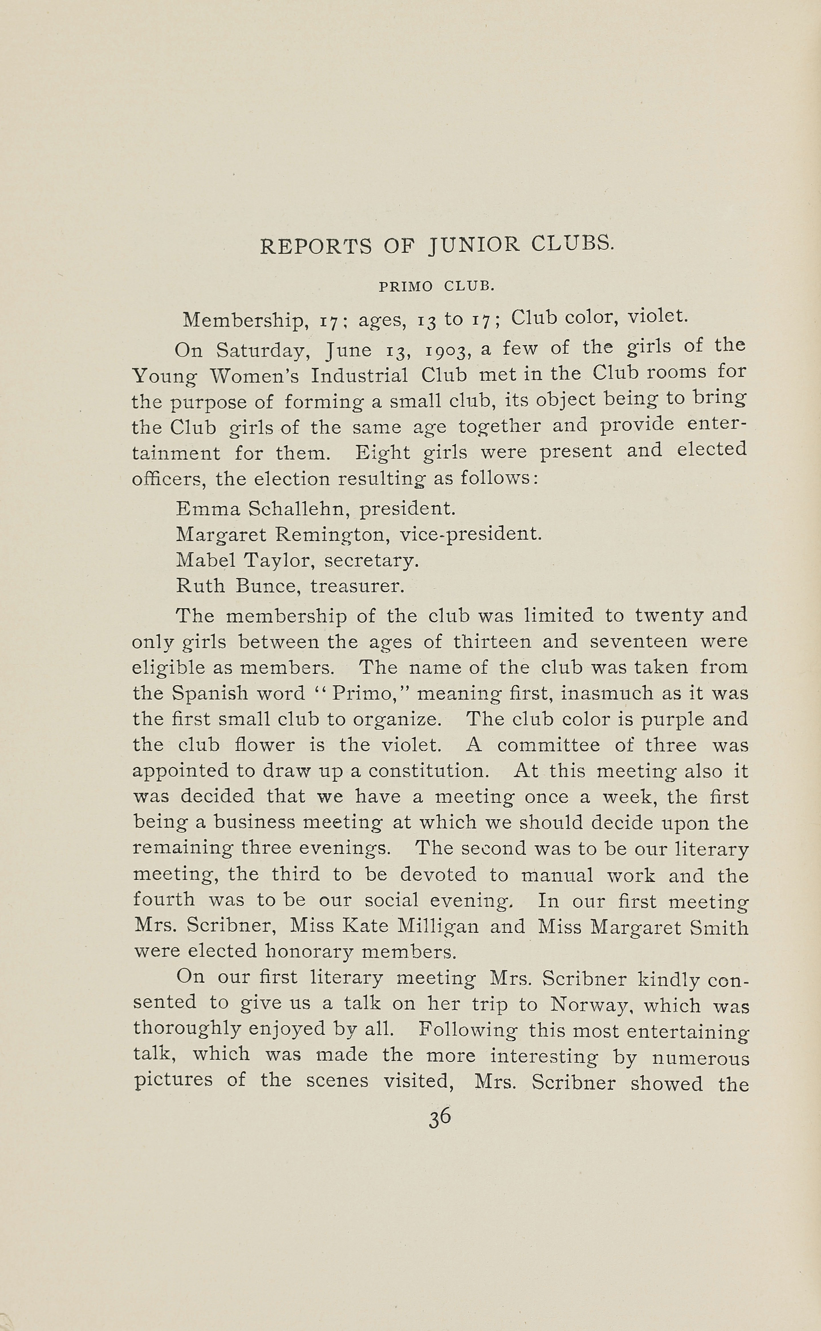 Year book of the Young Women's Industrial Club of Saratoga Springs, N.Y.