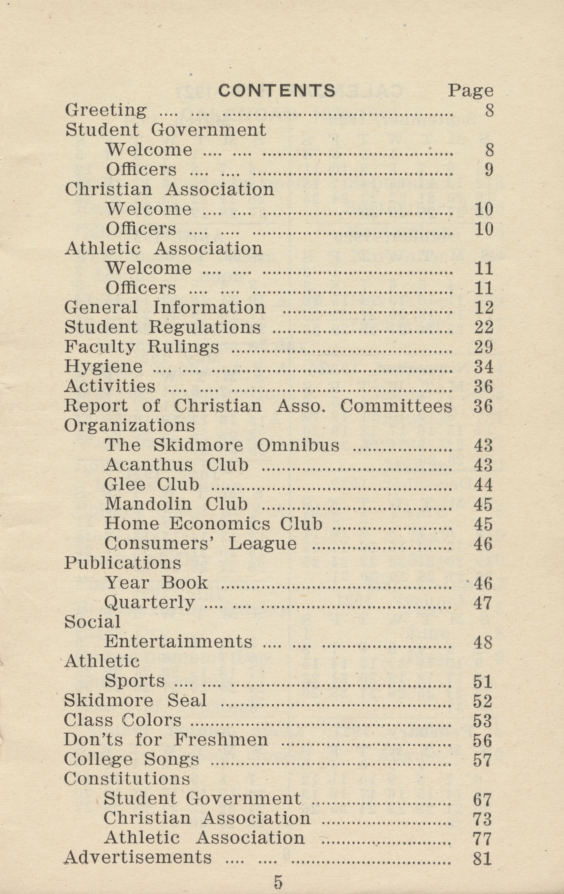 Students' Handbook, 1920-1921