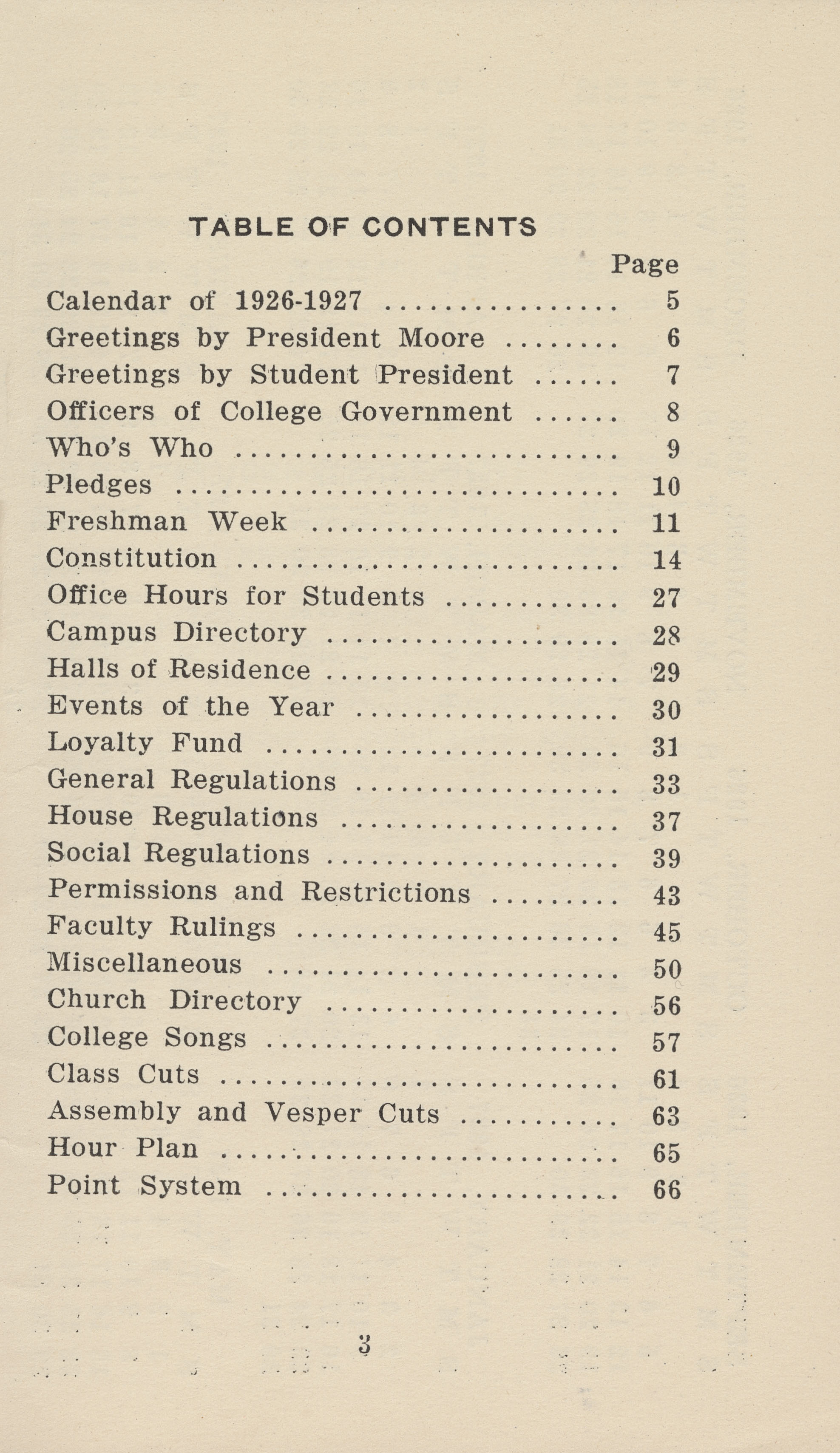 Students' Handbook, 1926-1927