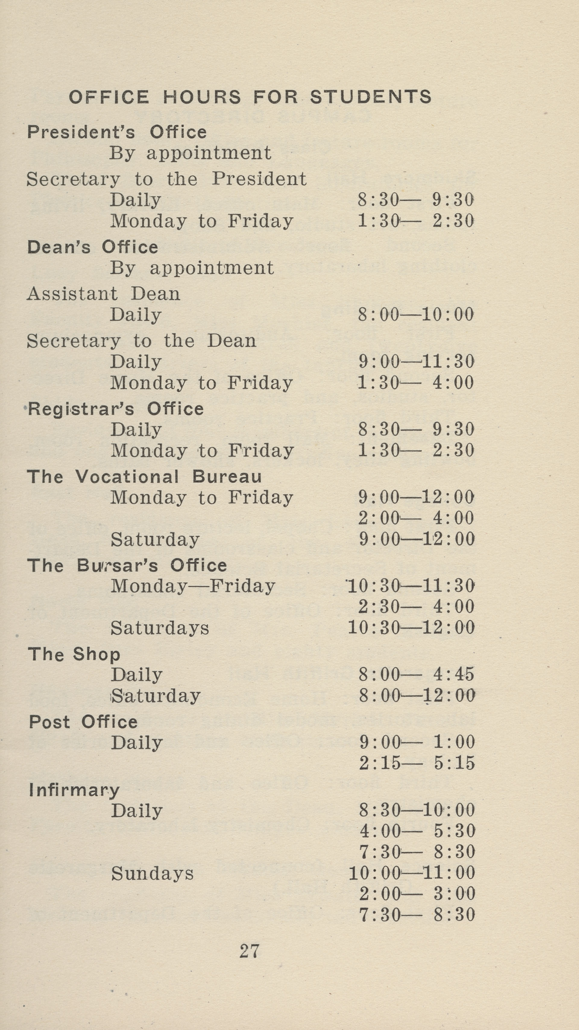 Students' Handbook, 1926-1927